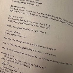 Other | Lance Armstrong Book Its Not About The Bike My Journey Back To ...